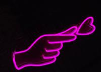 China Silica Gel  Vasten Finger Heart Custom Neon Signs 200cm 12v for sale