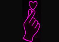 China Silica Gel  Vasten Finger Heart Custom Neon Signs 200cm 12v for sale