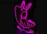 China Bunny Girl 12VDC 200cm Silica Gel Neon Signs Illuminated for sale