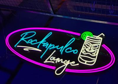 China Lounge 10cm Acrylic Neon Light Sign Square Backboard for sale