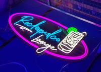 China Lounge 10cm Acrylic Neon Light Sign Square Backboard for sale