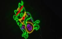 China RGB Color Fortune Cat Neon Bar Signs Lighting Board Business Gift for sale