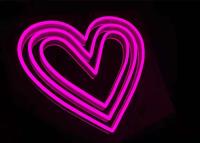 China No Fragile Pink Heart RGB LED Neon Flex Married Party Dimmable for sale