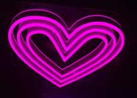 China No Fragile Pink Heart RGB LED Neon Flex Married Party Dimmable for sale