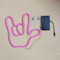 China Silica Gel RoHS Cuttable Led Neon Sign Vasten Pink Gesture Led Neon Light for sale
