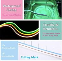 China 2.5cm 12VDC Cuttable LED Neon Tube IP67 Lake Blue Silicone for sale