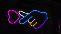 China Custom finger heart neon sign men cave bedroom  Dorm wall lighting deco for sale