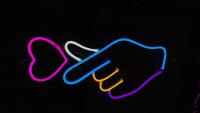 China Custom finger heart neon sign men cave bedroom  Dorm wall lighting deco for sale