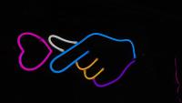 China Custom finger heart neon sign men cave bedroom  Dorm wall lighting deco for sale