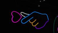 China Custom finger heart neon sign men cave bedroom  Dorm wall lighting deco for sale