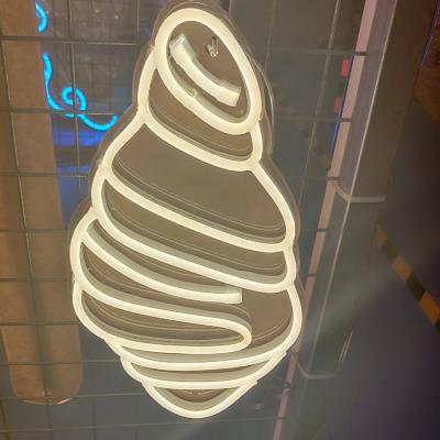China Croissant horn package neon sign wall lighting deco led neon flex tube for sale