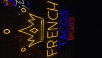 China 8*12mm Dimmable LED Neon Sign French Tacos Boss Square Backboard for sale