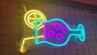 China Cocktail Mojito AC240V Neon Light Signs Hang Wall No Fragile Cuttable for sale