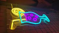 China Cocktail Mojito AC240V Neon Light Signs Hang Wall No Fragile Cuttable for sale
