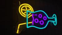 China Cocktail Mojito AC240V Neon Light Signs Hang Wall No Fragile Cuttable for sale