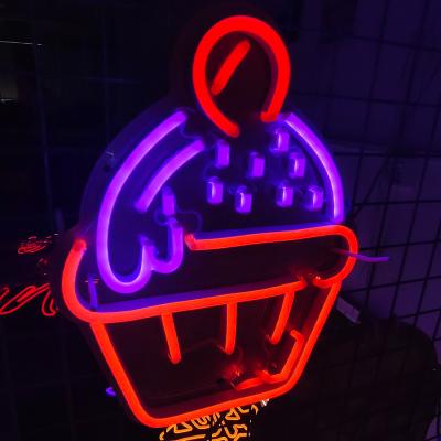 China Ice Cream Dessert Silica Gel Cuttable Neon Signs Western Restaurant Sign 8×12mm for sale