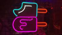 China Popsicle AC240V Dimmable Neon Sign Ice Cream Stick No Fragile for sale