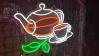 China Tea Culture Space Cuttable Neon Sign Tea Retail Display Silica Gel Led Bar Signs for sale