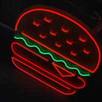 China Hamburg Steak Cuttable Neon Signs Spectacular AC240V Custom Neon Bar Signs for sale
