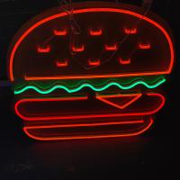 China Hamburg Steak Cuttable Neon Signs Spectacular AC240V Custom Neon Bar Signs for sale