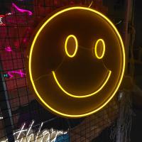 China RoHS Smile Led Neon Sign AC100V Cuttable Dimmable Flex Tube Acrylic Plate for sale