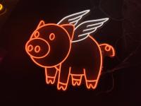 China Pig neon sign kids Girls Mencave Halloween lighting pig neon sign for sale