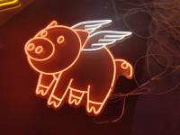 China Pig neon sign kids Girls Mencave Halloween lighting pig neon sign for sale
