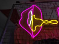 China Vasten Lip Mouth  Custom Neon Signs  cafe drawing room neon lighting for sale