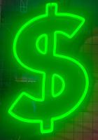 China Dollars neon sign handmade green color money  neon sign for sale