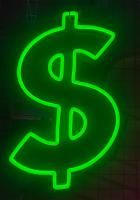 China Dollars neon sign handmade green color money  neon sign for sale