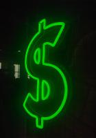 China Dollars neon sign handmade green color money  neon sign for sale