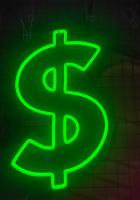 China Dollars neon sign handmade green color money  neon sign for sale