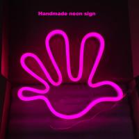 China Gesture Finger Palm Neon Light Sign Wall Mount 12v grils gift neon signs for sale
