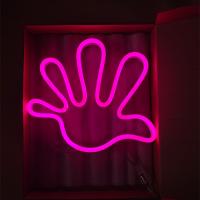 China Gesture Finger Palm Neon Light Sign Wall Mount 12v grils gift neon signs for sale