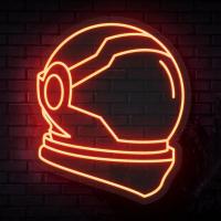 China Astronaut Helmet Custom Neon Sign Silicone Acrylic For House / Wall Decoration for sale