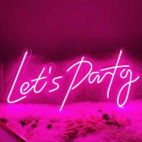 China Party Decor RGB Handmade Neon Sign Transparent Acrylic Lets Party Neon Sign for sale