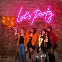 China Party Decor RGB Handmade Neon Sign Transparent Acrylic Lets Party Neon Sign for sale