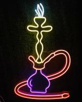 China Hookah Shisha Handmade Neon Sign PMMA Silicone Material Transparent Backing for sale