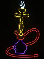 China Hookah Shisha Handmade Neon Sign PMMA Silicone Material Transparent Backing for sale