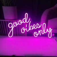 China Unbreakable Good Vibes Only Neon Sign RGB Color Changing For Party Decor for sale
