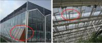 China 8m 9.6m 12m Span Width Multispan Greenhouse With Hydroponic System And Glass Structure for sale