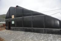 China Full Ventilated Film Covered Polyethylene Three Earth Wall Greenhouse for Winter Season for sale