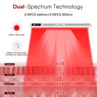 China FDA Cleared Infrared Light Therapy Devices with Adjustable Intensity Wavelength 210LED 660nm*105pcs 850nm*105pcs UK Power Adapter for sale