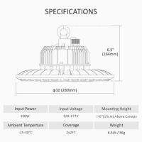 China AC100-240V Voltage Greenhouse UFO Round 100W LED Grow Lights with 2.7μmol/J Efficiency for sale