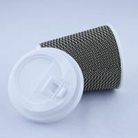 China Printed Coffee Ripple Paper Cup With Lid Disposable Single Wall 360ml for sale