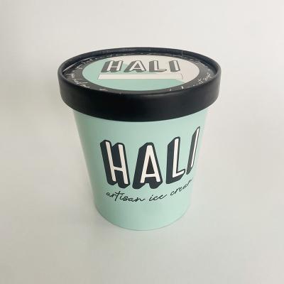 China 500ml Eco Friendly Ice Cream Tubs With Lid Single Wall 16 Oz Containers for sale