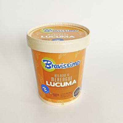 China 32oz 950ml Paper Ice Cream Bowls With Lids For Cold Desserts Food Grade for sale
