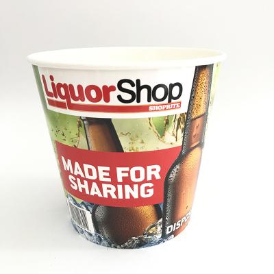 China Take Away Disposable Paper Buckets With Lids Eco Friendly 170oz Food Grade for sale