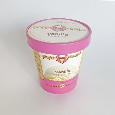 China Custom Printed Ice Cream Paper Cup With Lid For Frozen Yogurt 14oz 420ml for sale