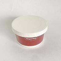 China Single Wall Ice Cream Paper Cup With Lid 4oz 130ml Red Takeaway Containers for sale